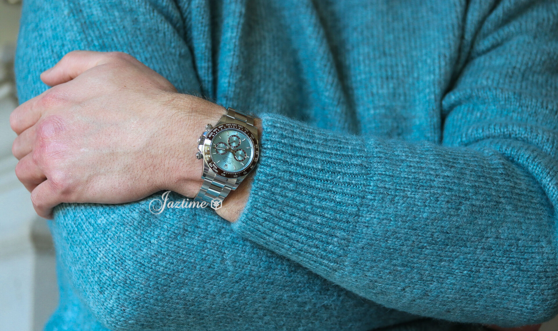 Up Close: Rolex Daytona Platinum Ice Blue Dial Oyster Bracelet 126506 ...