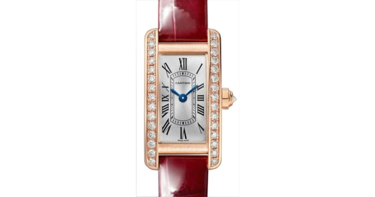 Cartier Tank Americaine Mini Quartz Rose Gold/Diamonds Silver Dial ...
