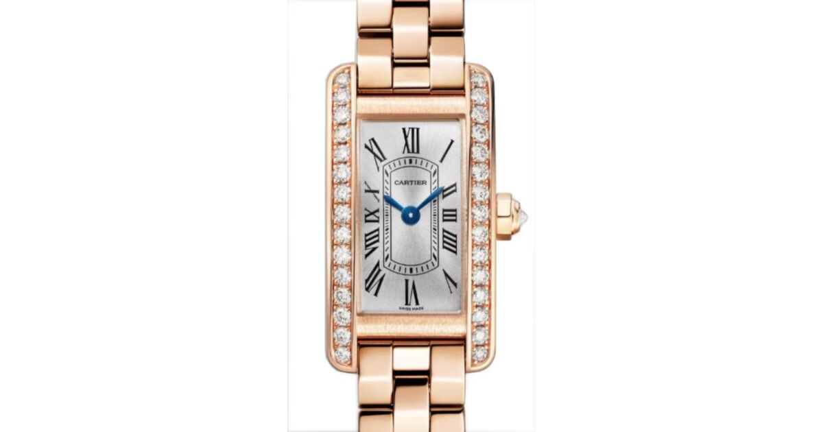 Cartier Tank Americaine Mini Quartz Rose Gold/Diamonds Silver Dial WJTA0043