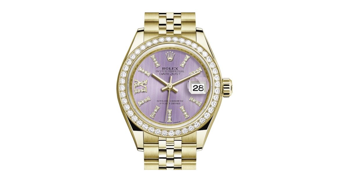 Rolex Lady Datejust 28 Yellow Gold Lilac Diamond Index/Roman Rolex Lady Datejust 28 Yellow Gold Lilac Diamond Index/Roman