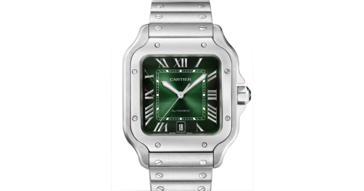 Santos de Cartier Large Steel Green Dial WSSA0062