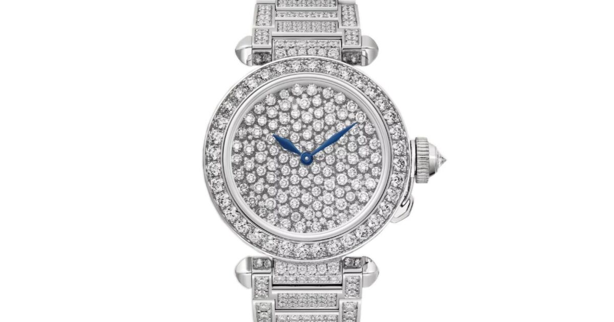 Cartier Pasha De Cartier Serti Vibrant White Gold/Diamond Pave 35mm ...