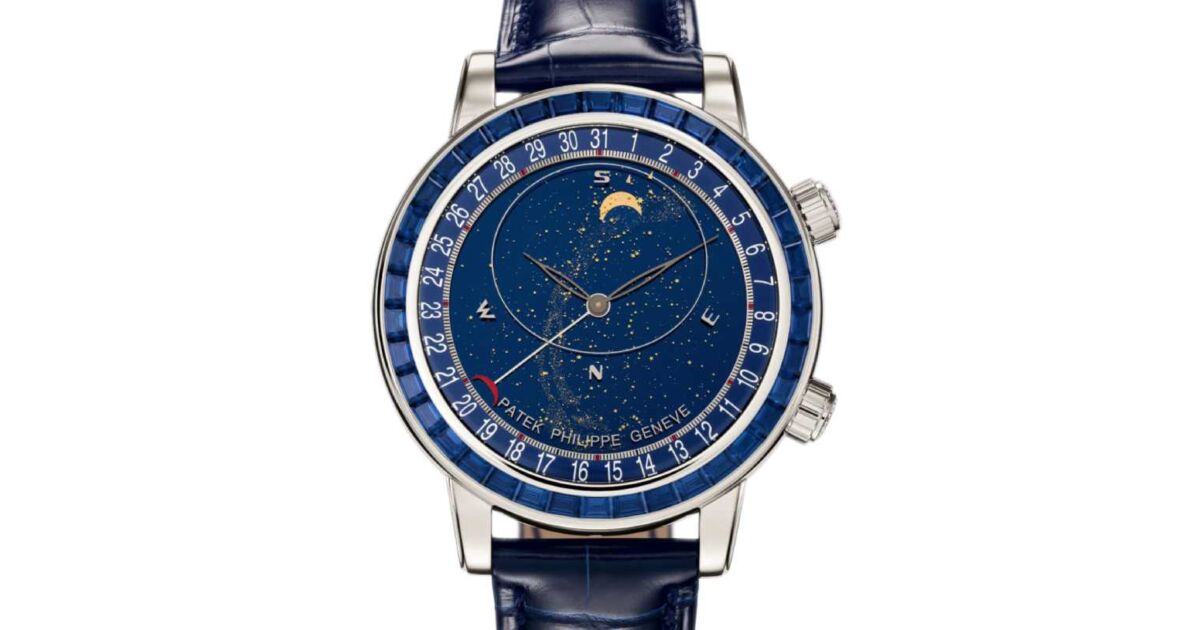 Patek Philippe Celestial Joaillerie Platinum Blue Dial Sapphire Bezel ...