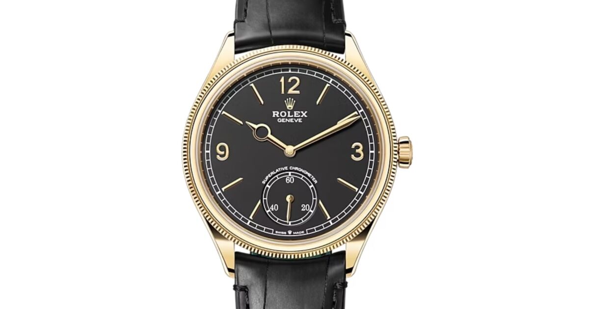 Rolex Perpetual 1908 Yellow Gold Black Dial Domed/Fluted Bezel ...