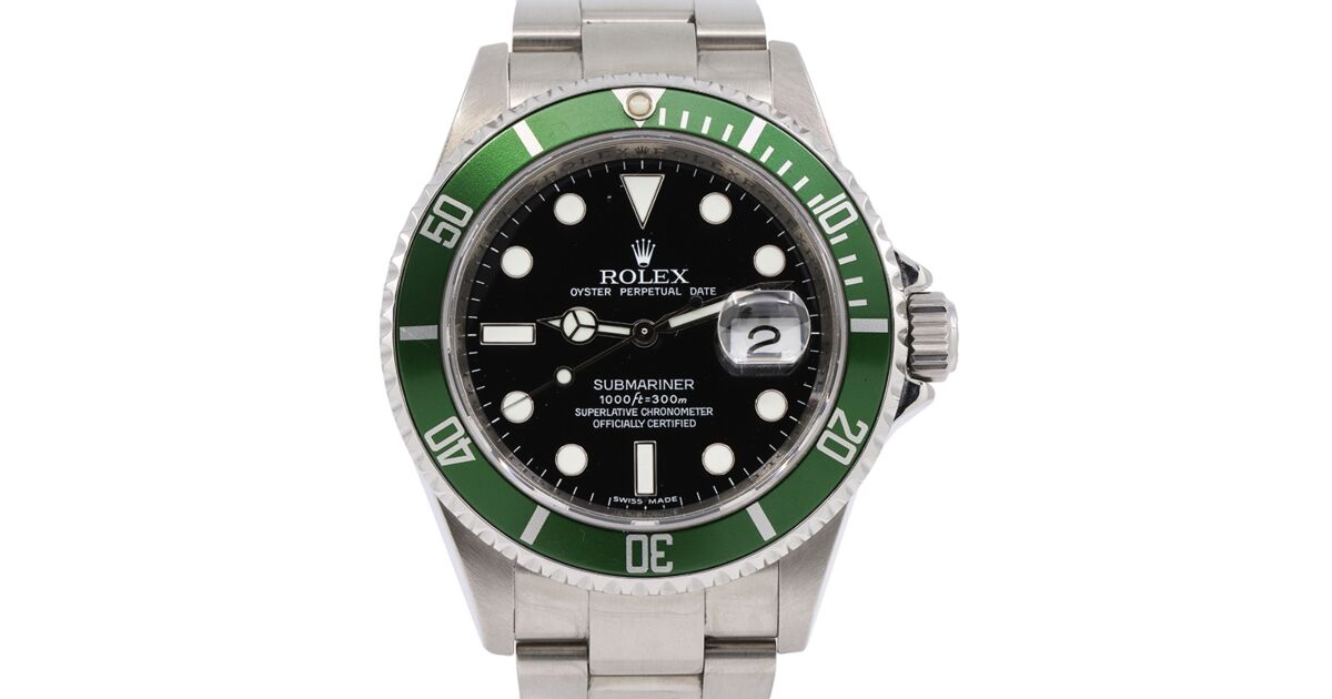 Rolex Submariner 50th Anniversary Steel Kermit Green Bezel - 16610V ...